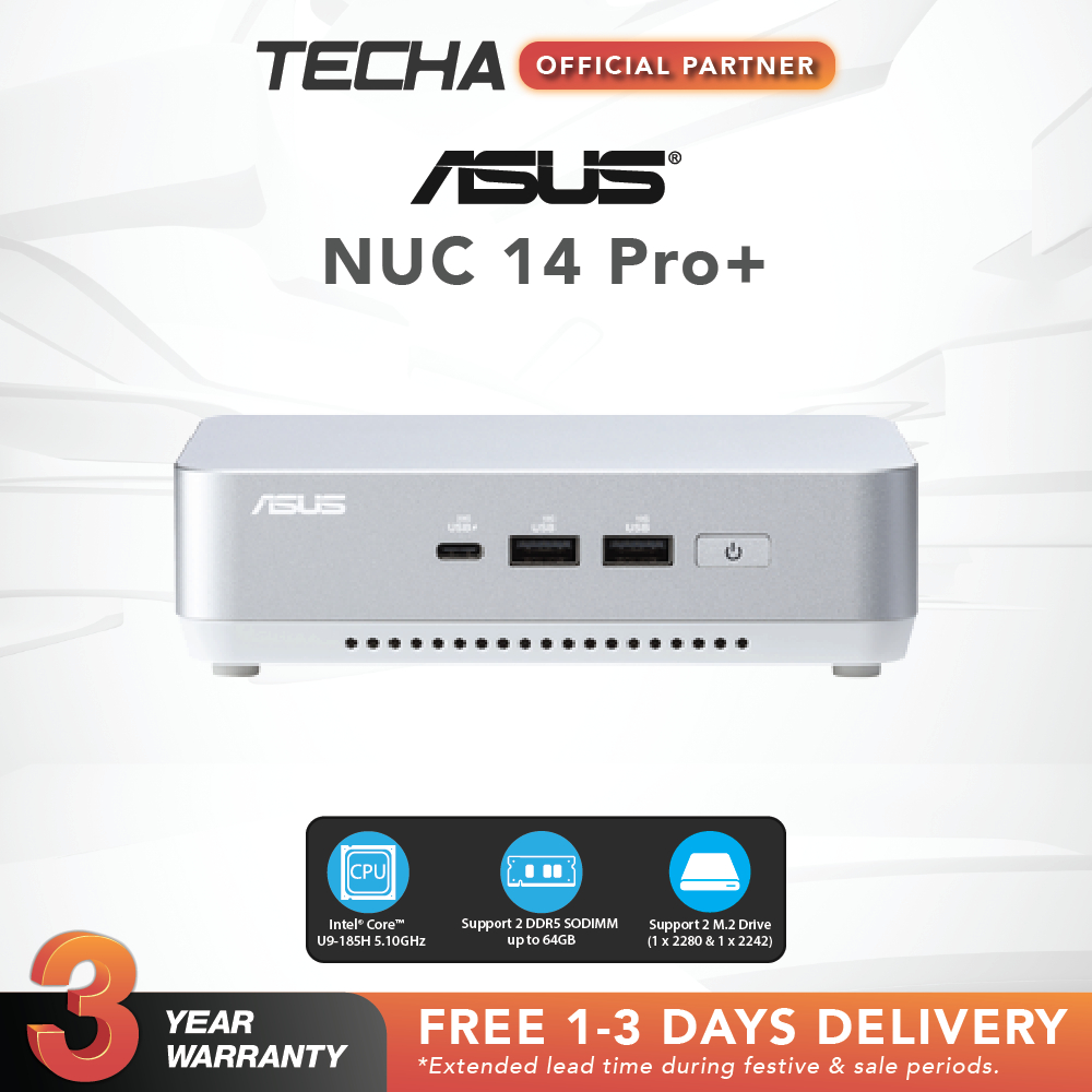ASUS NUC 14 Pro+ | U9-185H | 64GB | Windows 11 Home | Mini PC Barebone ...