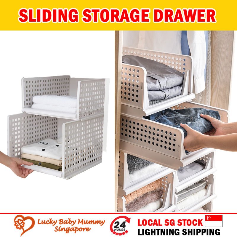 Modular Retractable Shelf / Storage Drawer Clothes Closet Wardrobe ...