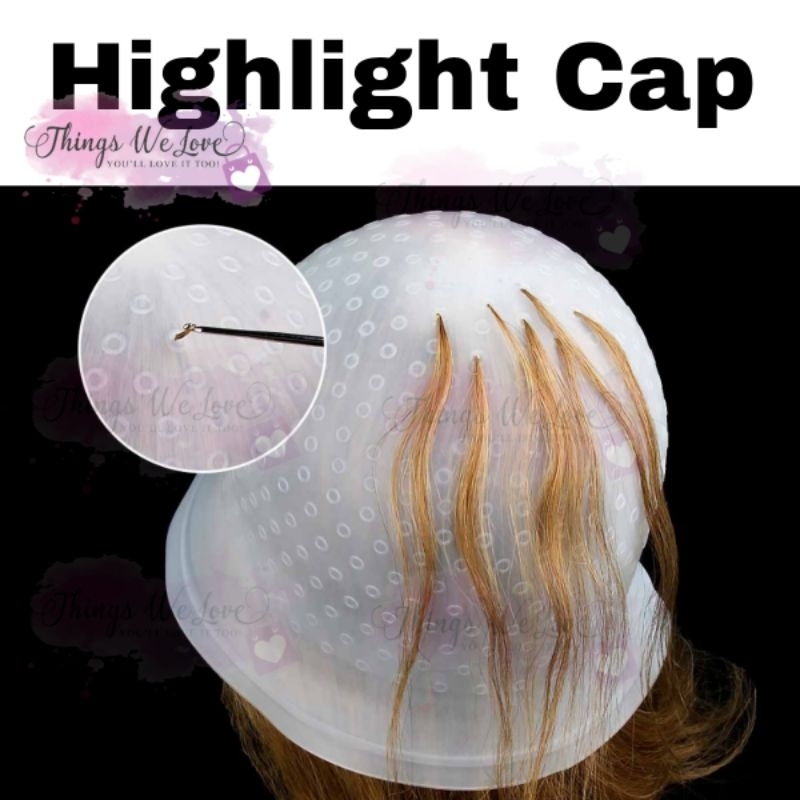 [SG] [FREE SHIP] DIY Highlight Cap With Hook Hair Dye Tools Comb With ...
