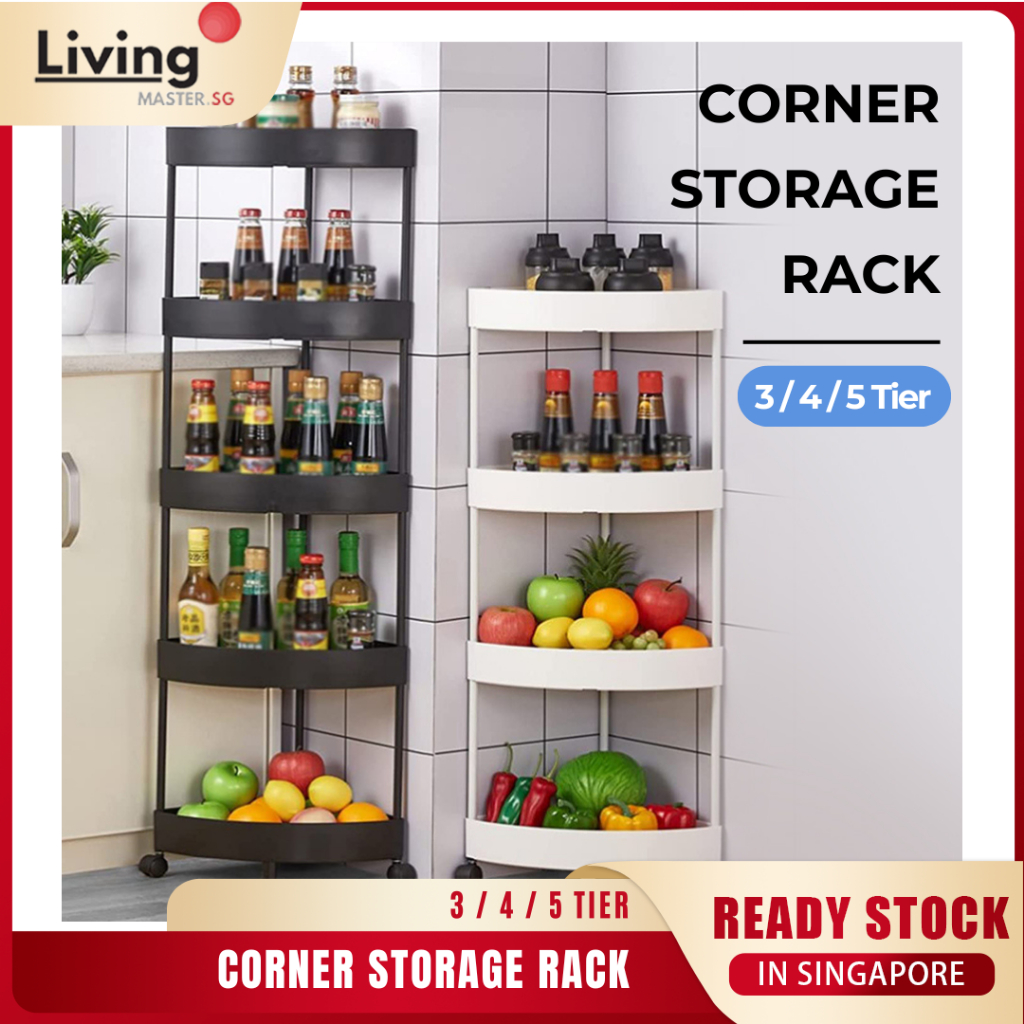 Multipurpose Corner Trolley Kitchen Storage Trolley ABS Tray With ...