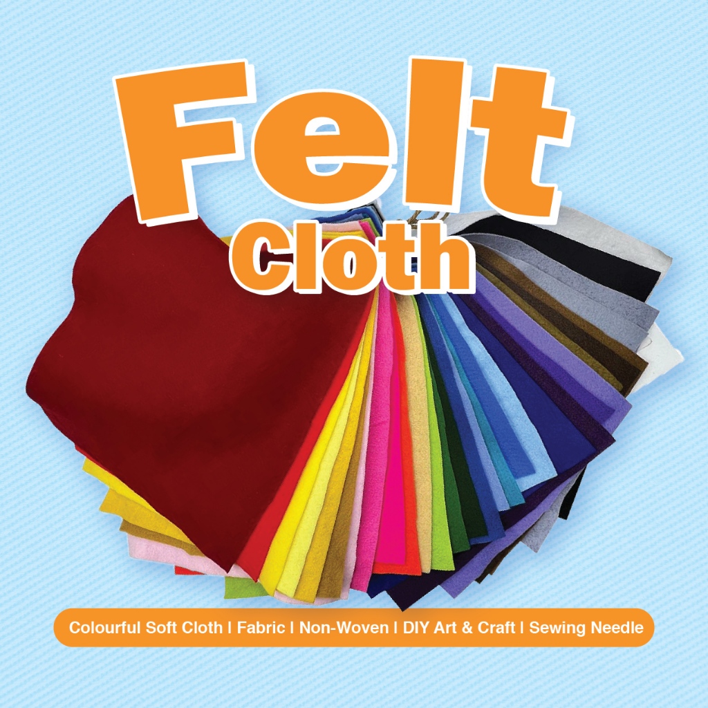 🇸🇬📦🚚 36 Col Felt 30cm x 30cm / 90cm x 100cm Soft Cloth | Fabric | Non-Woven | DIY Art & Craft ...