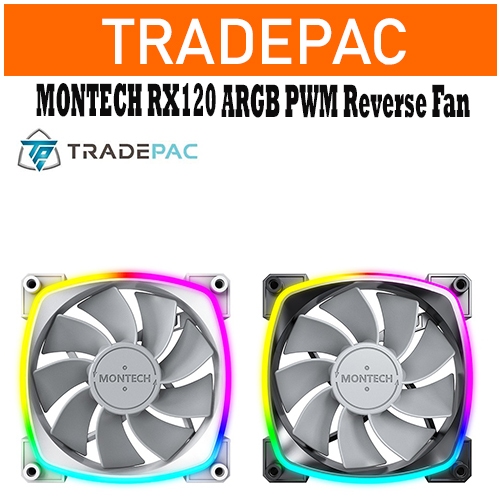 MONTECH RX120 ARGB PWM Reverse Fan Black/White | Shopee Singapore