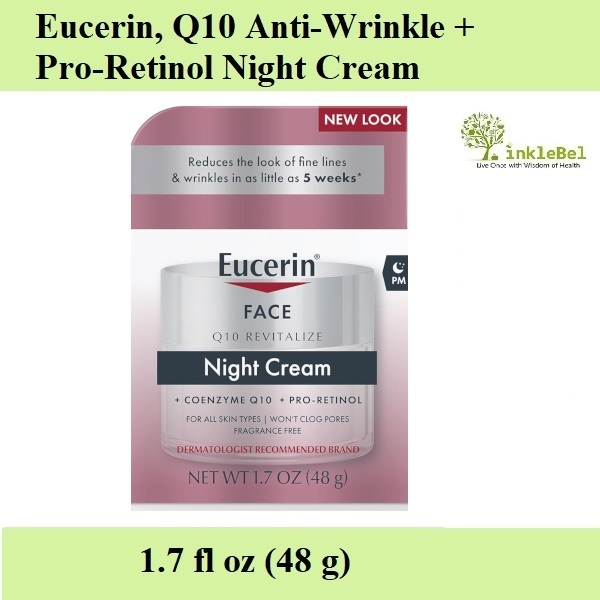 Eucerin, Q10 Anti-Wrinkle + Pro-Retinol Night Cream, 1.7 fl oz (48 g ...