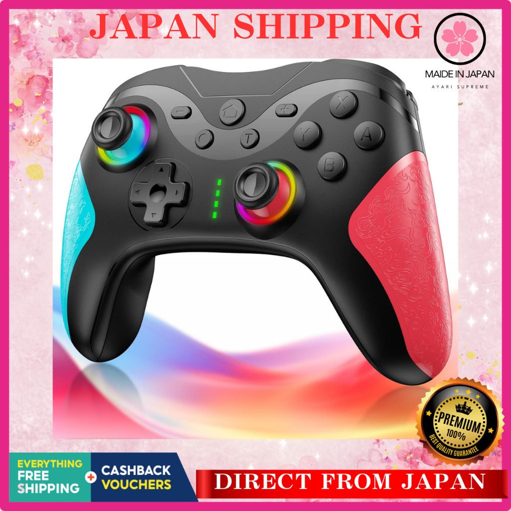 【Switch/Switch 2 Compatible】Wireless Pro Controller with TURBO & Macro ...