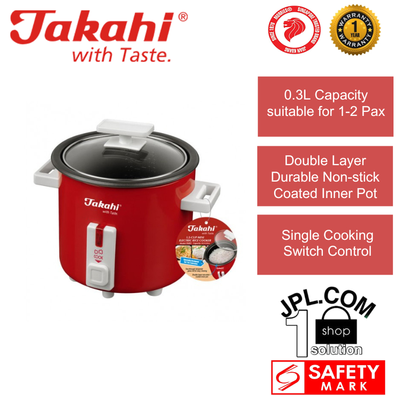 Takahi 1.5-Cup Mini Electric Rice Cooker (0.3-Litre)(Model:1603 ...