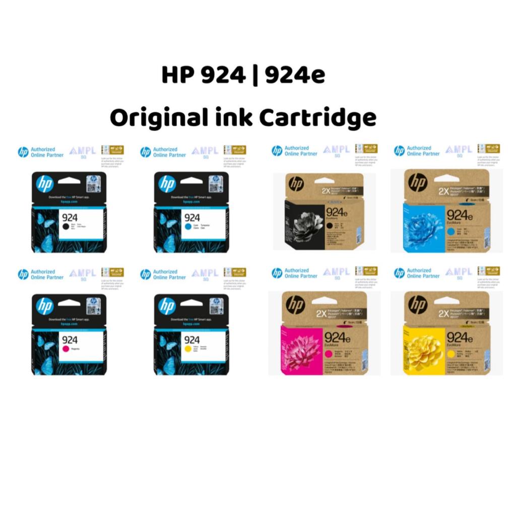 Genuine HP 924 HP 924e | Black, Cyan, Yellow, Magenta Original Ink Cartridges | 8120e,8130e ...