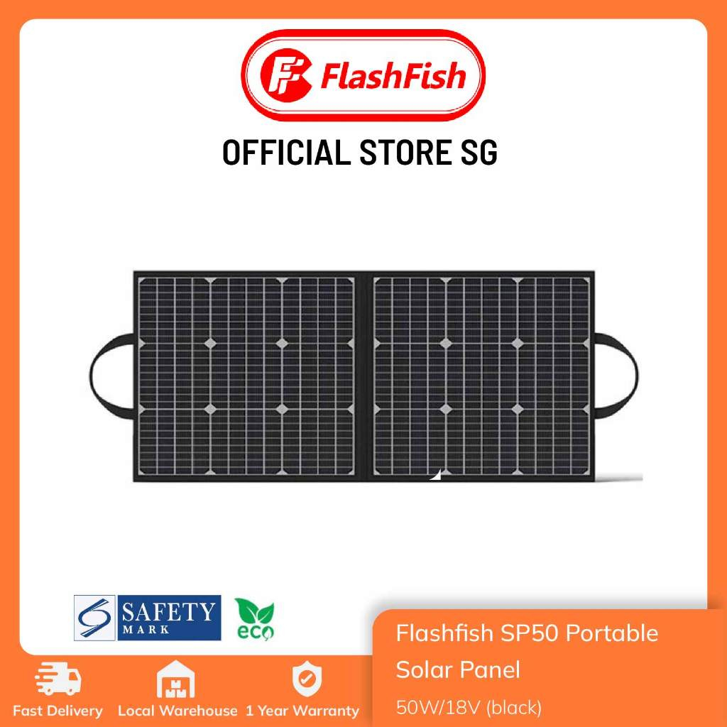 Flashfish SP50 Portable Solar Panel 50W/18V (black) | Shopee Singapore