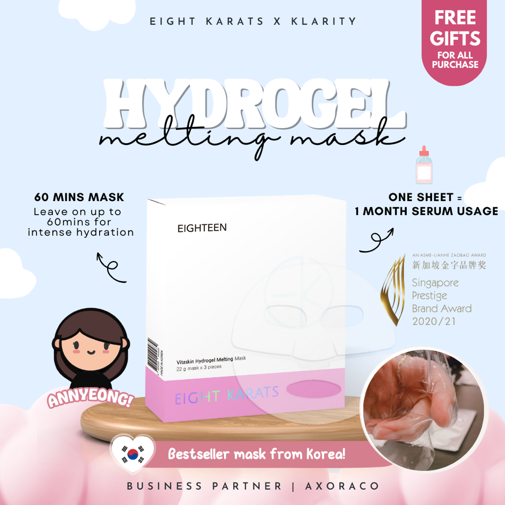 [INSTOCK] Eighteen Hydrogel Melting Mask | 1 Hour Facial Mask | One ...