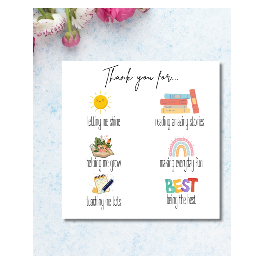 Teacher's Appreciation Cards, Thank you cards for Teachers, Teacher's ...
