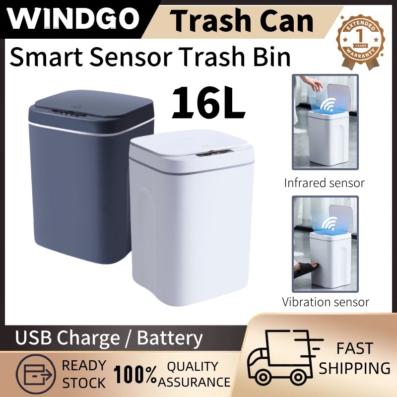 🎀SG SELLER🎀Smart Induction Touching Garbage Bin Self-Sealing Self ...