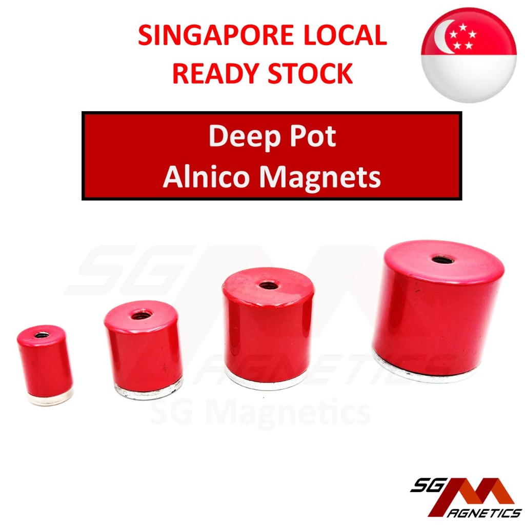 Alnico Deep Pot Magnet - High Temperature AlNiCo5 Red 12.7 20.5 27 35mm ...