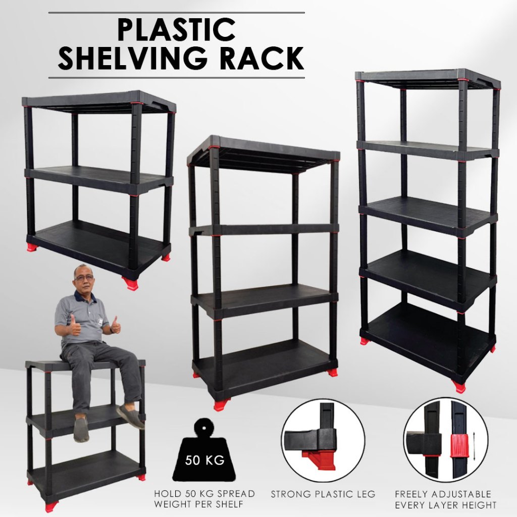Plastic Rack Boltless Rack Rustproof Rack 3, 4 & 5 Tier Primus Shelving ...