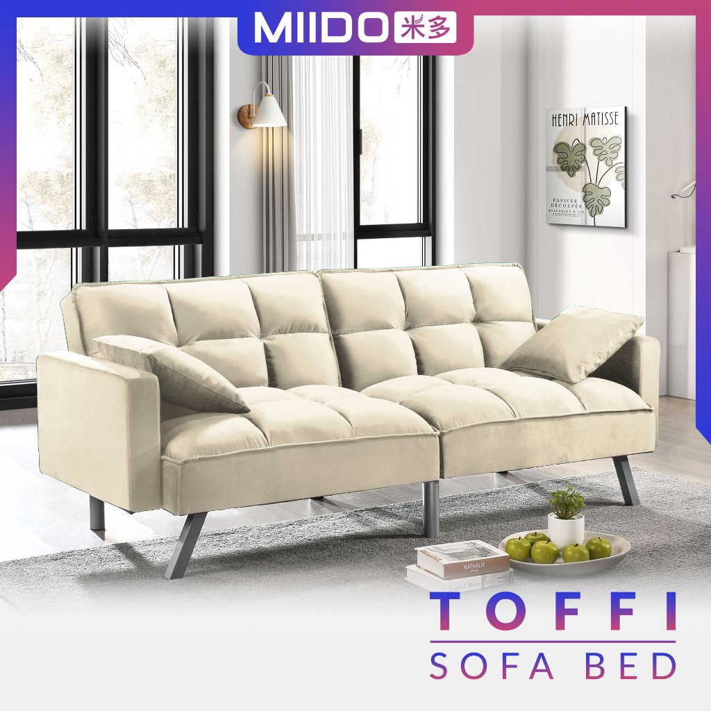 FREE DELIVERY & INSTALLATION / MIIDO Toffi Sofa Bed 4 Seater (Free 2 Pillows) / Export Size Sofa ...