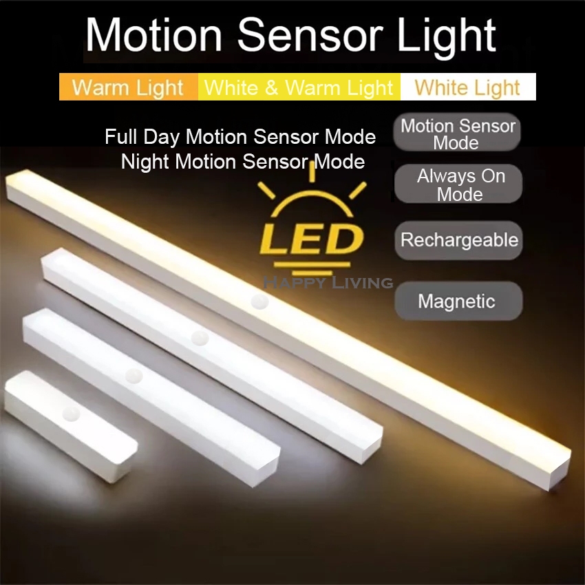 (SG STOCK) Wireless Smart Motion Sensor LED Night Type-C Rechargeable ...