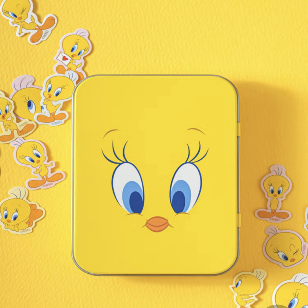 [daiso Korea] Tweety Sticker & Tin Case Set | Looney Tunes Cute ...