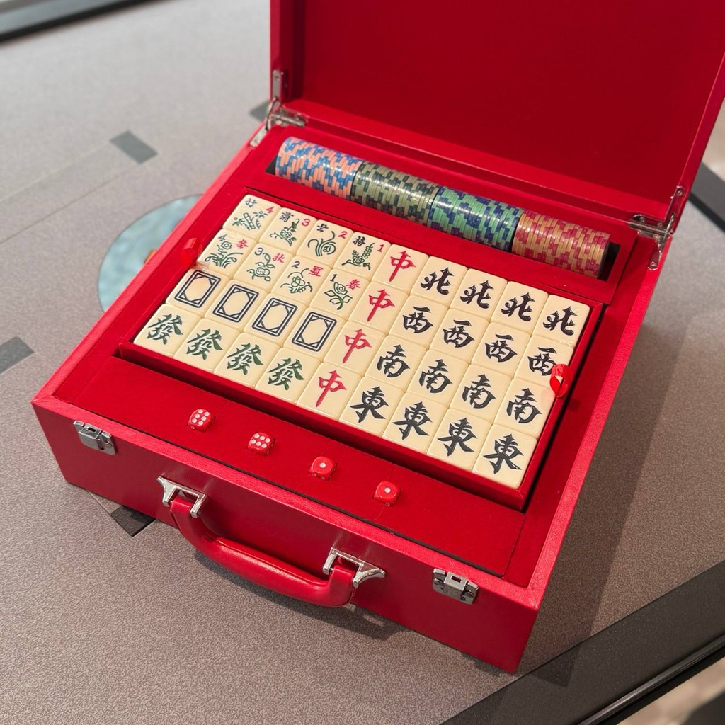 【SG Stock with Trays】Premium Mahjong Tiles Box | PU Leather Mahjong ...