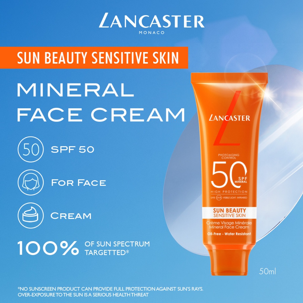 Lancaster Sun Beauty Sensitive Skin Mineral Face Cream SPF50 50ml ...