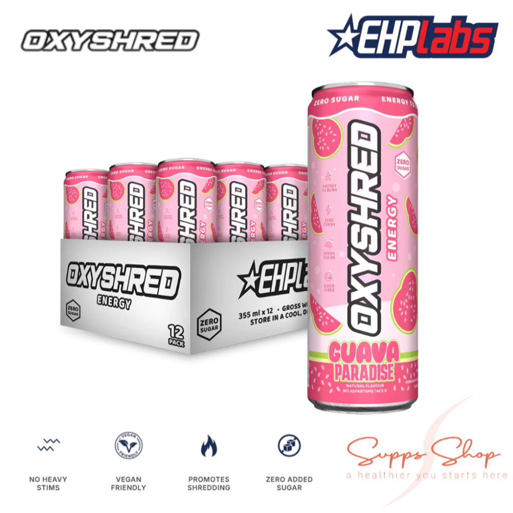 EHP Labs OxyShred Energy Pre-Workout Drink RTD with L-Carnitine (355ml ...