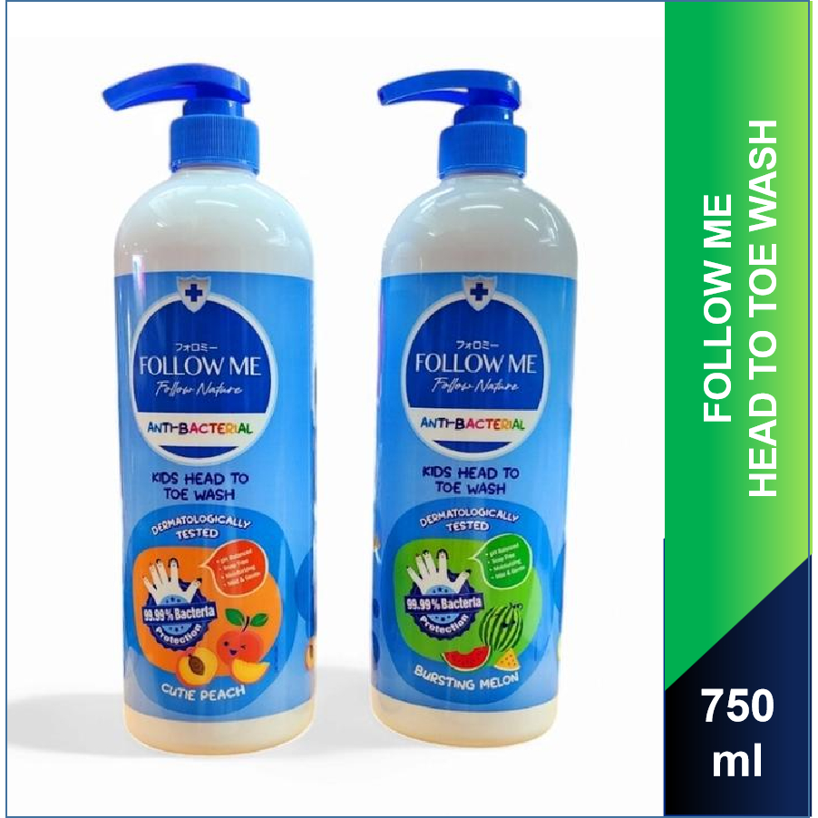 Follow Me Anti Bacterial Kids Head To Toe Wash 750ml | Shopee Singapore