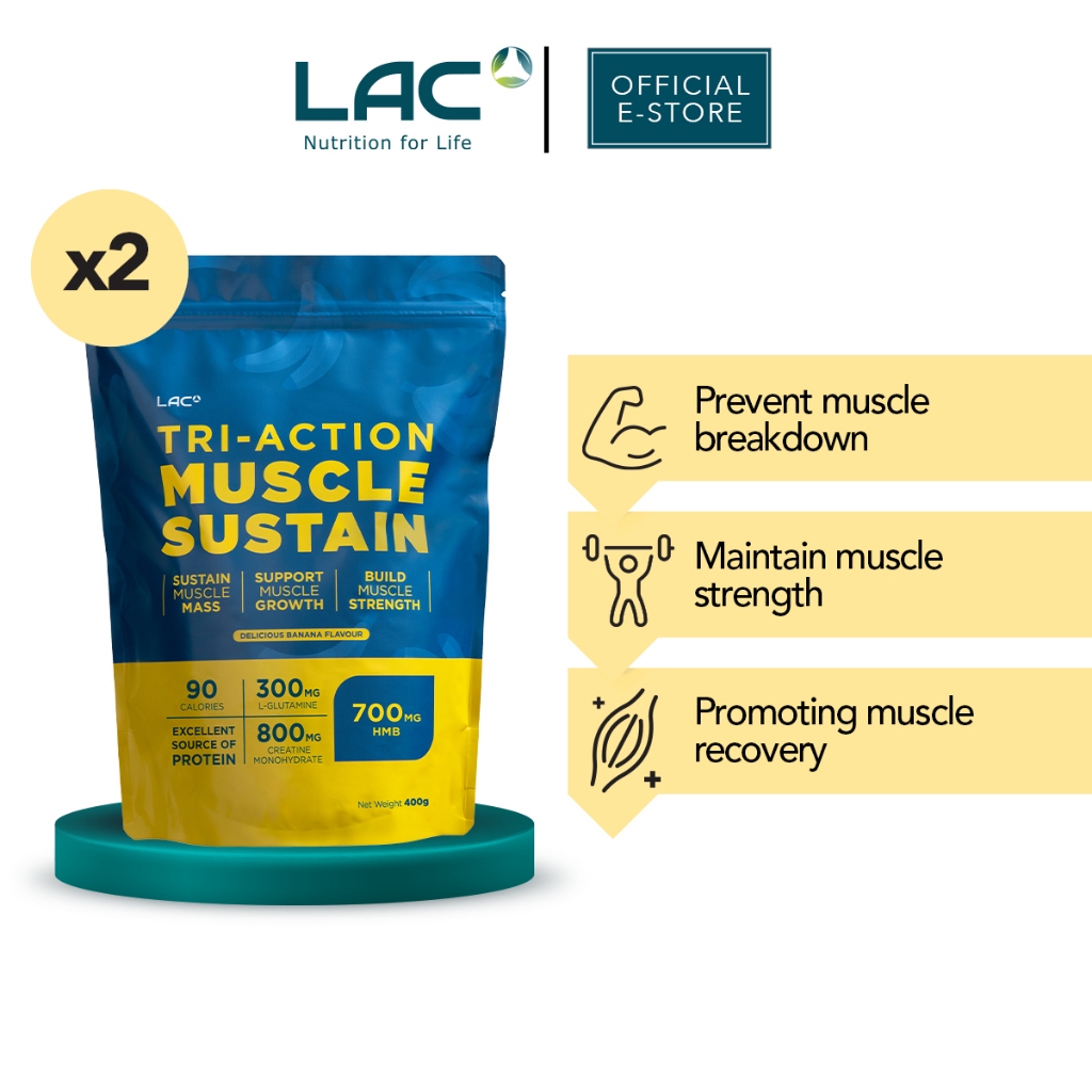 [LAC PROTEIN] Tri-Action Muscle Sustain - Muscle Mass Booster Twin Pack ...