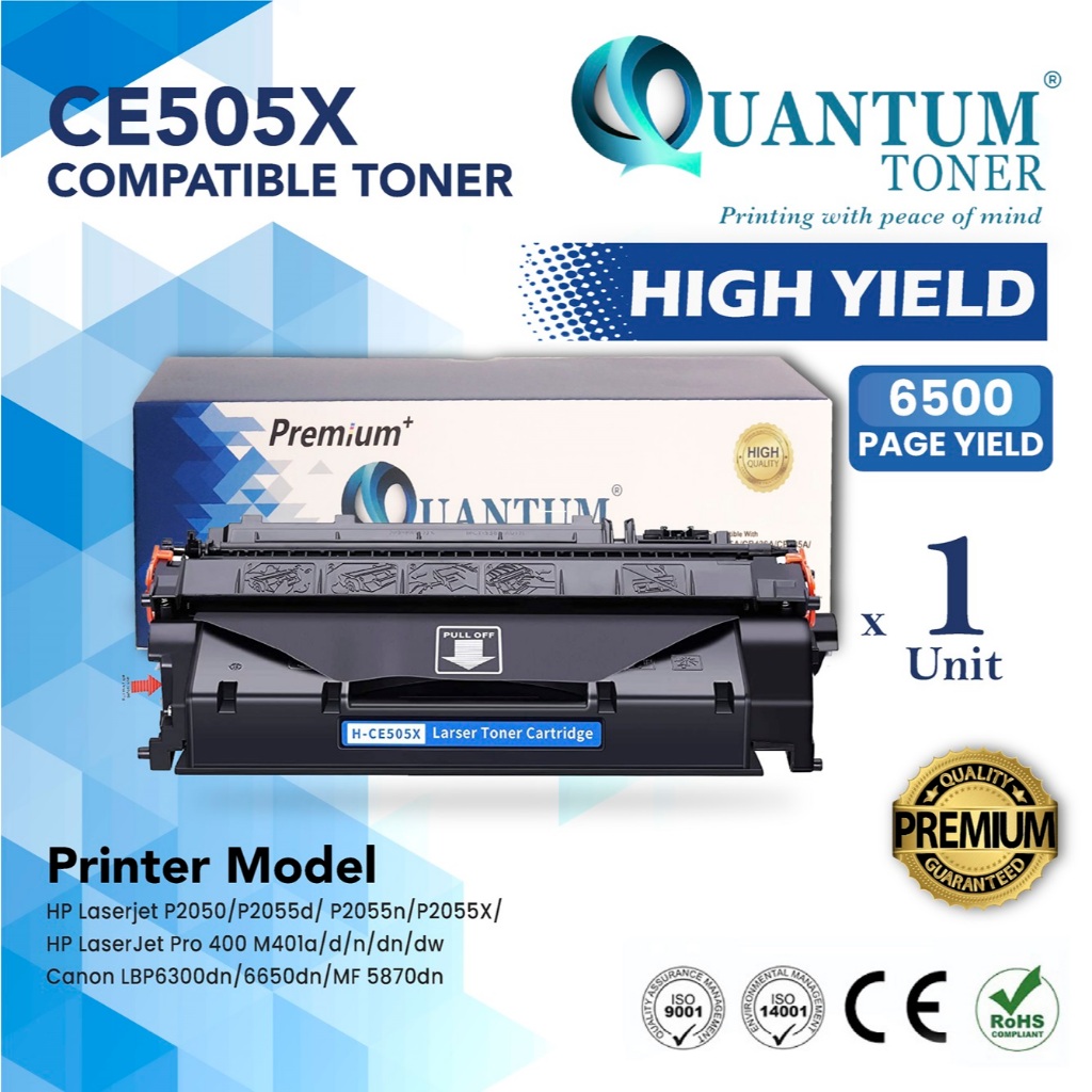 QUANTUM Compatible 05A CE505A CE505X for HP LaserJet P2050 P2055 P2055d ...