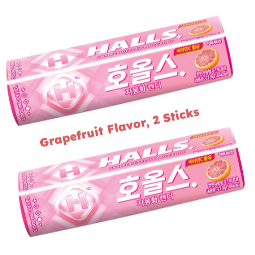 SALE!! [HALLS] Korea HALLS 2 Sticks Candy Grapefruit Flavour - 27.9g ...
