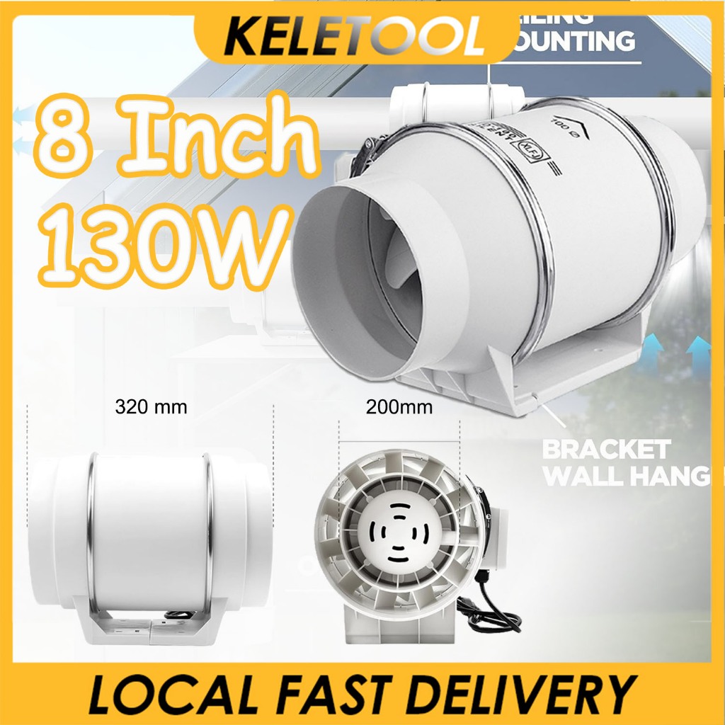 4''6''8'' Powerful Extractor Fan inline Duct Fan Industrial Exhaust ...