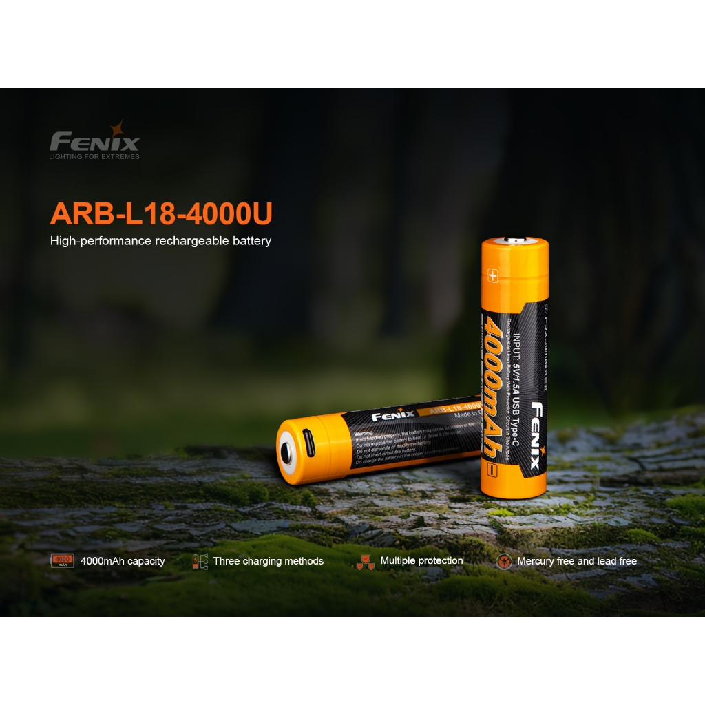 Fenix 18650 Rechargeable Battery With USB-C Charging Port (Model no ...