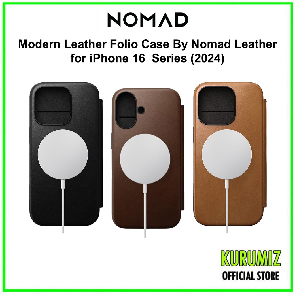 NOMAD Modern Leather Folio Case for iPhone 16 SERIES (2024) By Nomad ...