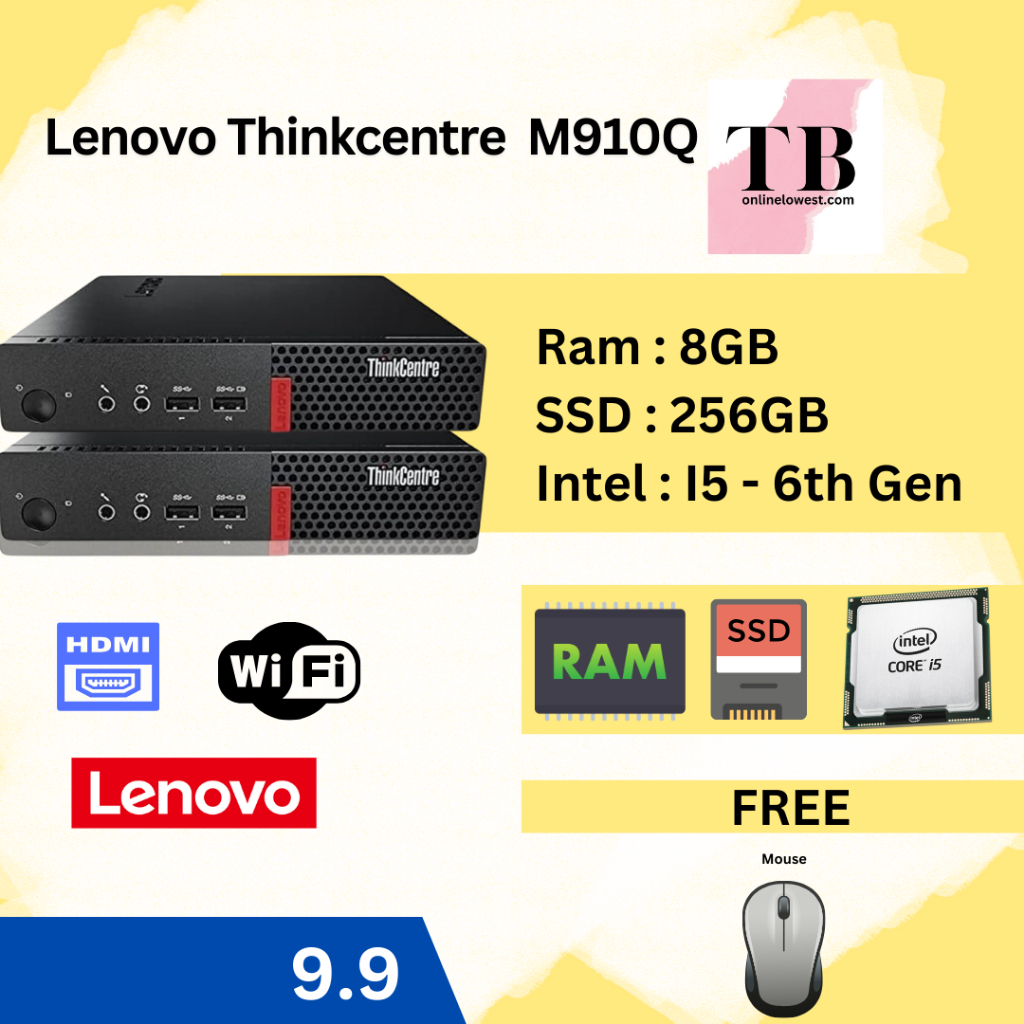 Lenovo Thinkcentre M910Q, i5 6th Gen, 8GB : Ram, 256GB : SSD | Shopee ...