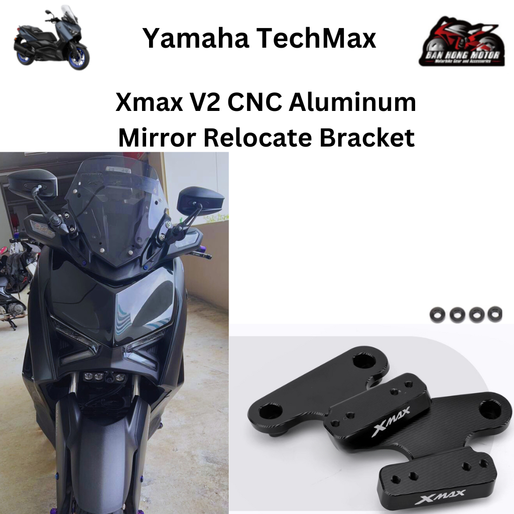 Xmax V2 CNC Aluminum Mirror Relocate Bracket/ Windshield Bracket ...