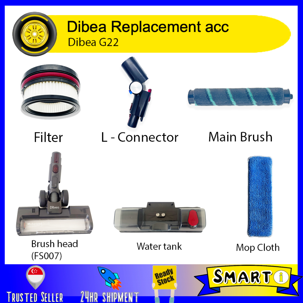 Dibea G22 replacement accessories/Filter/main brush/L-connector ...