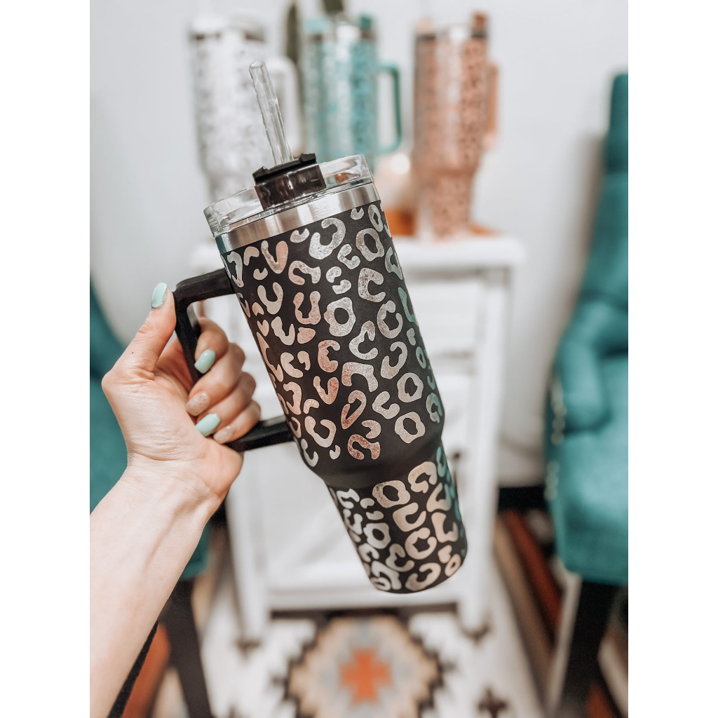 【SG Stock】40oz Same as Stanley Leopard Pattern Double Wall Vacuum ...