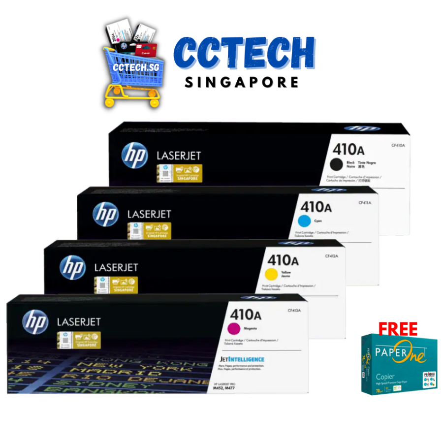 ORIGINAL HP 410A Toner Cartridge B/C/Y/M [ CF410A / CF411A / CF412A ...