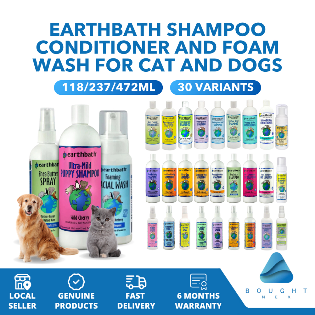 Earthbath Shampoo, Conditioner, Cat Shampoo, Spray, Spritz, Foam ...