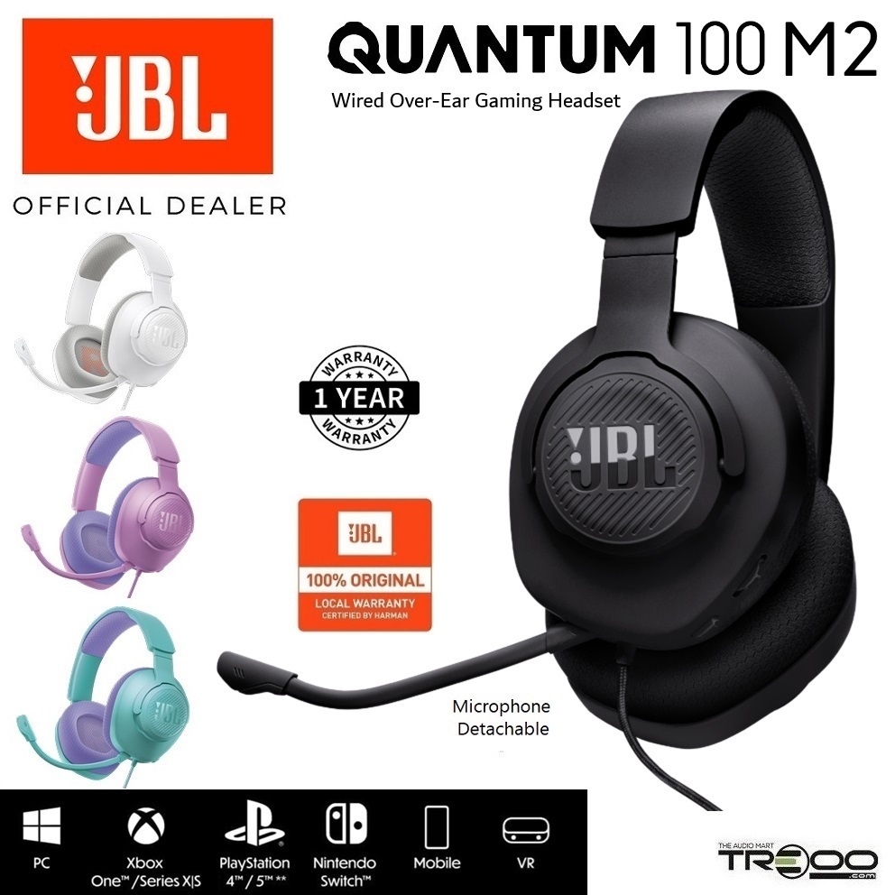 JBL Quantum 100M2 Multi-Platform Over-Ear Gaming Headset with ...