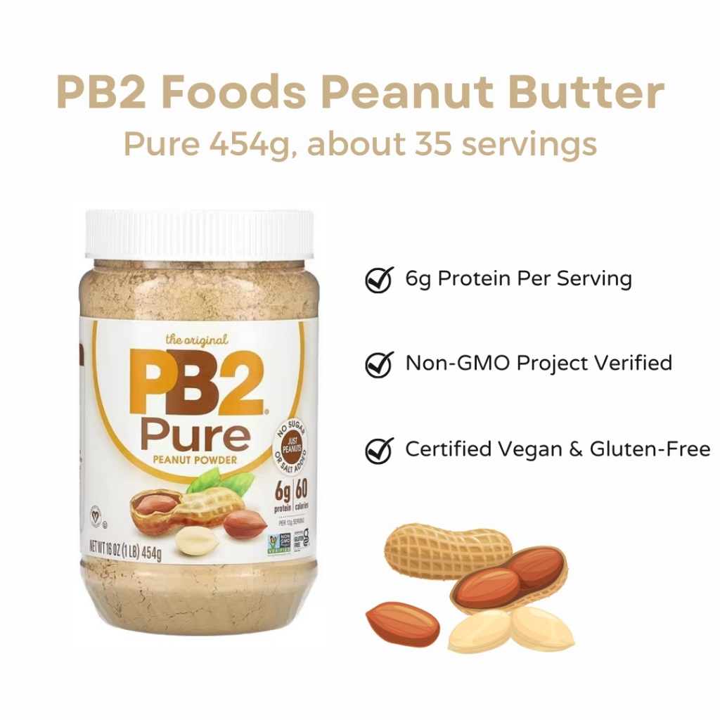 PB2 Foods, The Original PB2, Powdered Peanut Butter, Original, 6.5 oz ...
