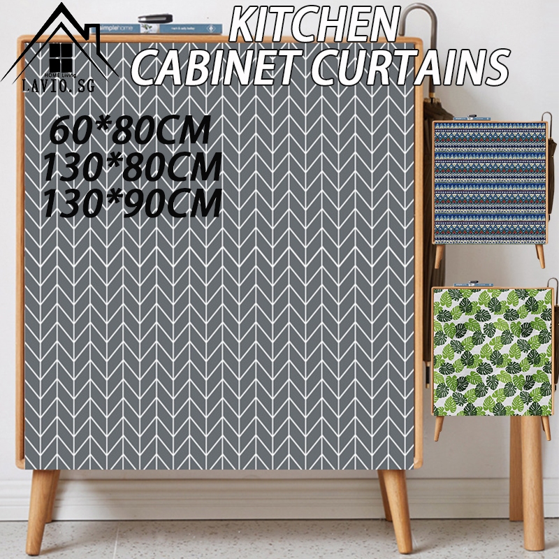 [SG] Cabinet Curtain Cover Cloth Kitchen Sink Cabinet Wardrobe Cupboard ...