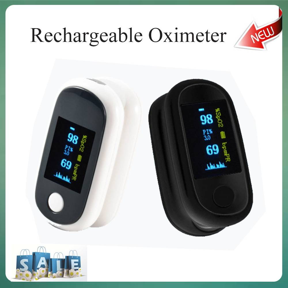 Rechargeable USB Fingertip Pulse Oximeter Heart Rate PI SpO2 Monitor ...