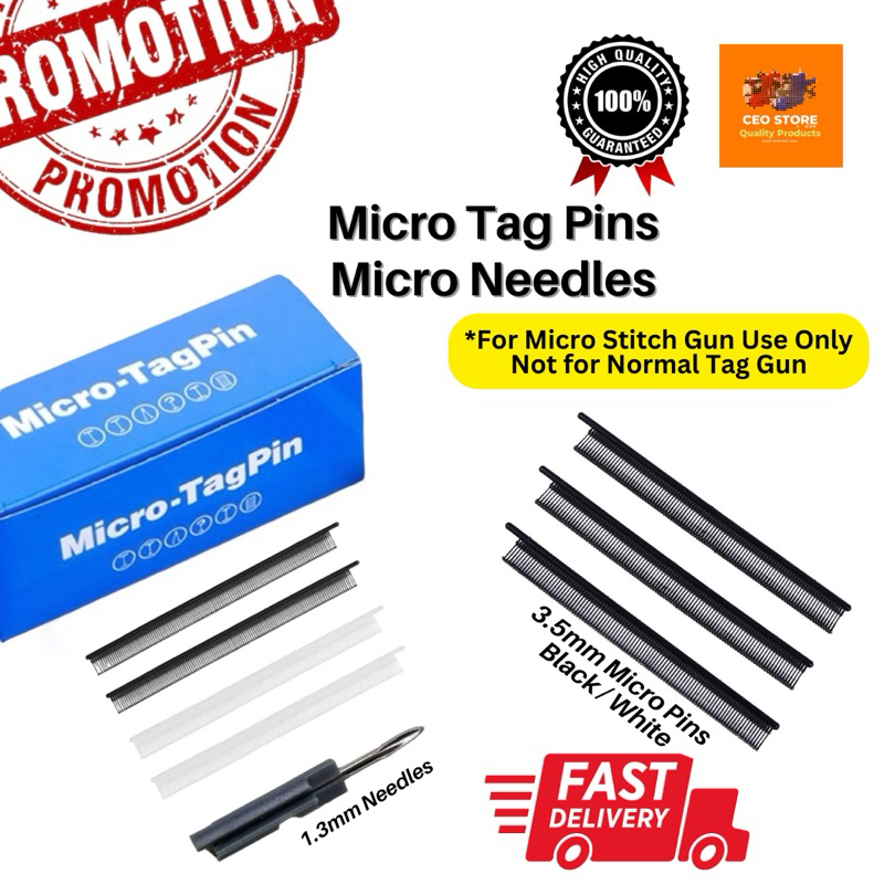 Micro Pins 3.5mm Tag Pins 3.5mm Mini Stitch Gun Tudung Hijab Saiz and 1 ...