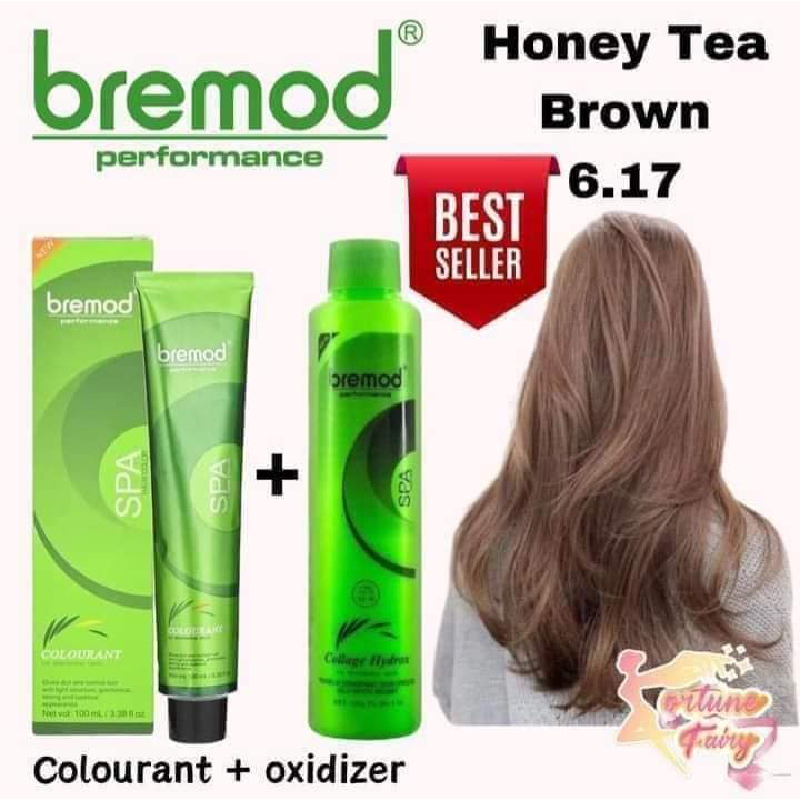 BREMOD HONEY TEA BROWN HAIR COLORANT WITH 12% OXIDIZER (SG READY STOCK ...