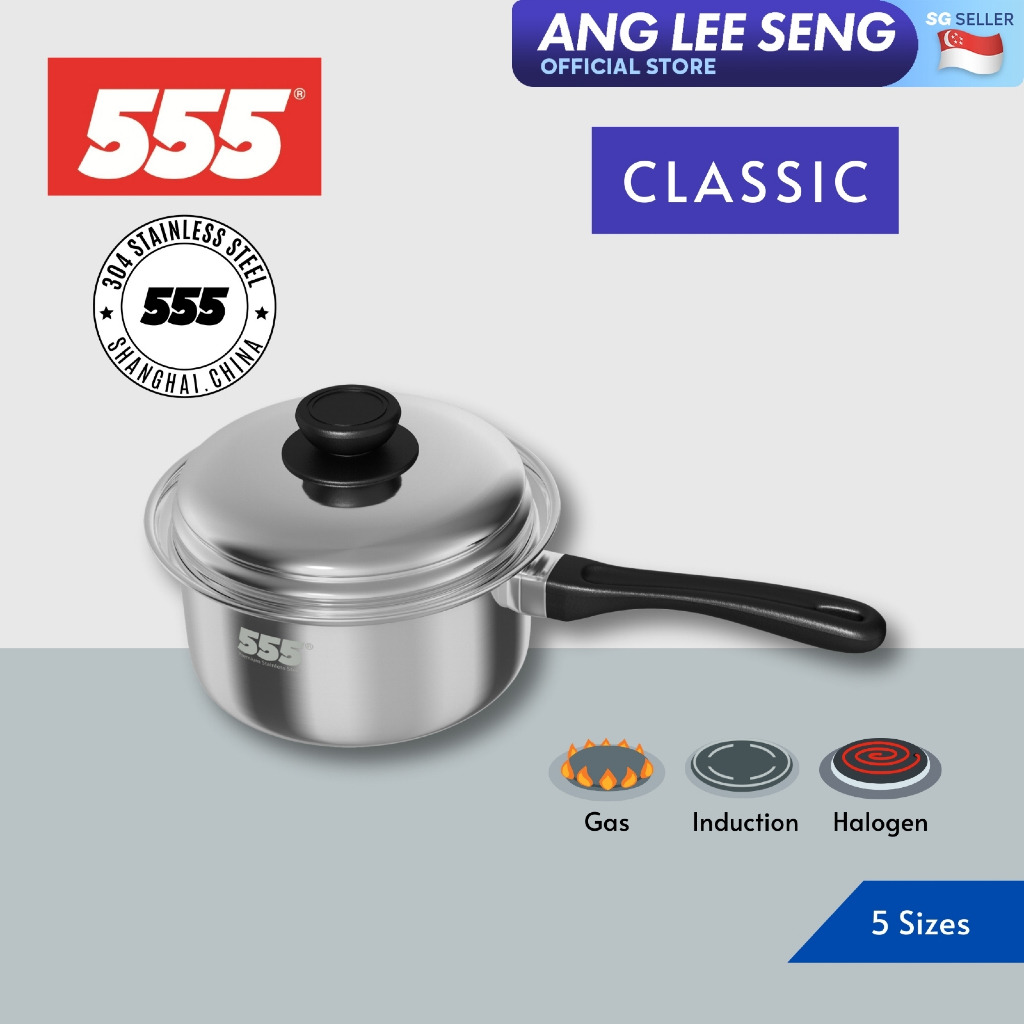555 Classic Stainless Steel Saucepan - 304 Stainless Steel Suitable for ...