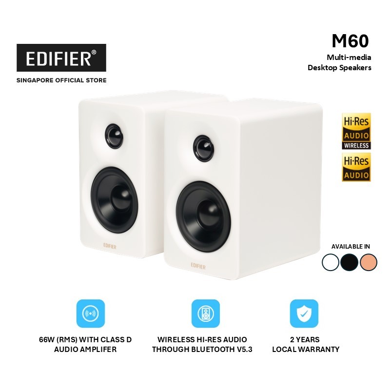 Edifier M60 Compact desktop 2.0 speakers Hi-Res Audio BT 66w | Shopee ...