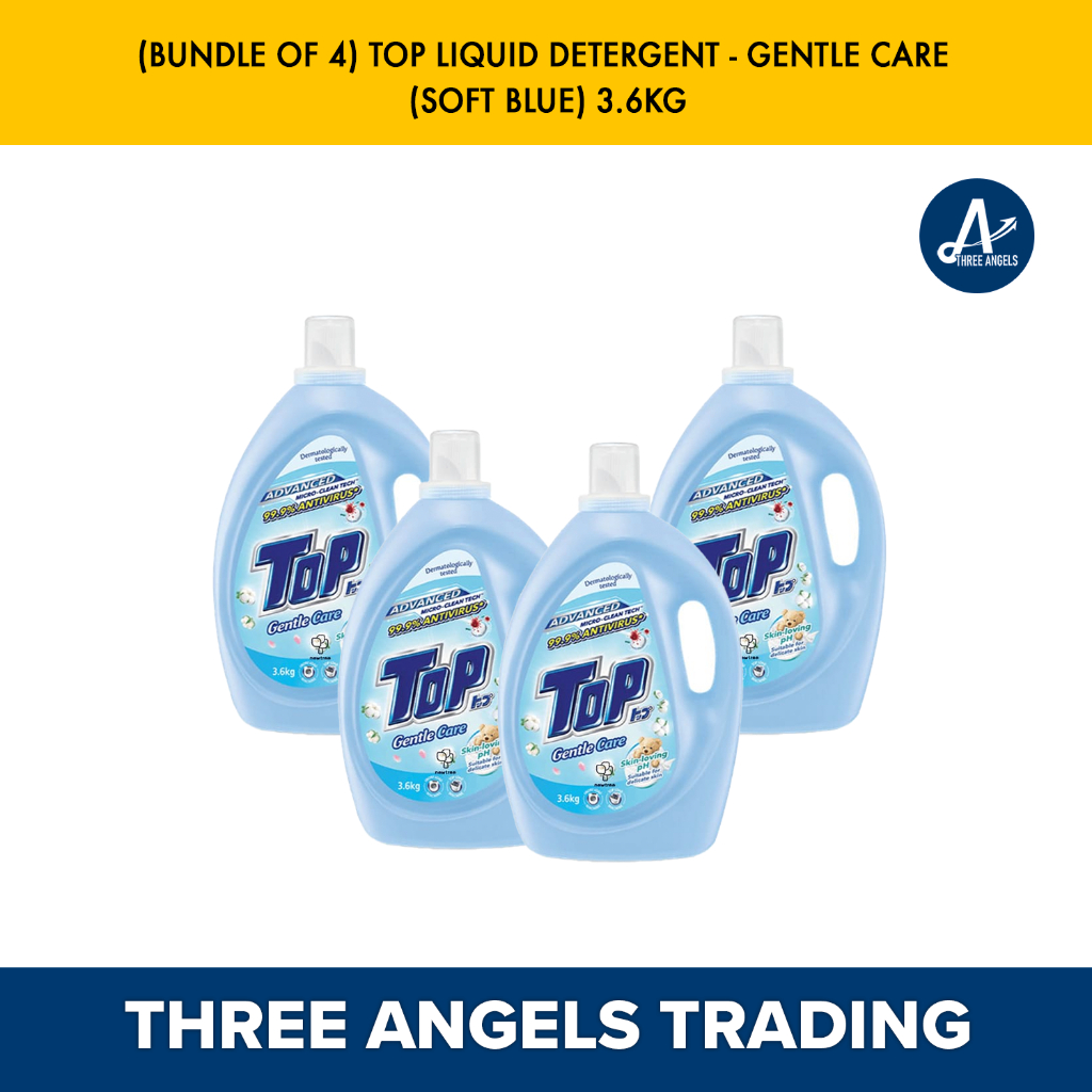 (Bundle of 4) TOP Liquid Detergent - Gentle Care (Soft Blue) 3.6kg ...