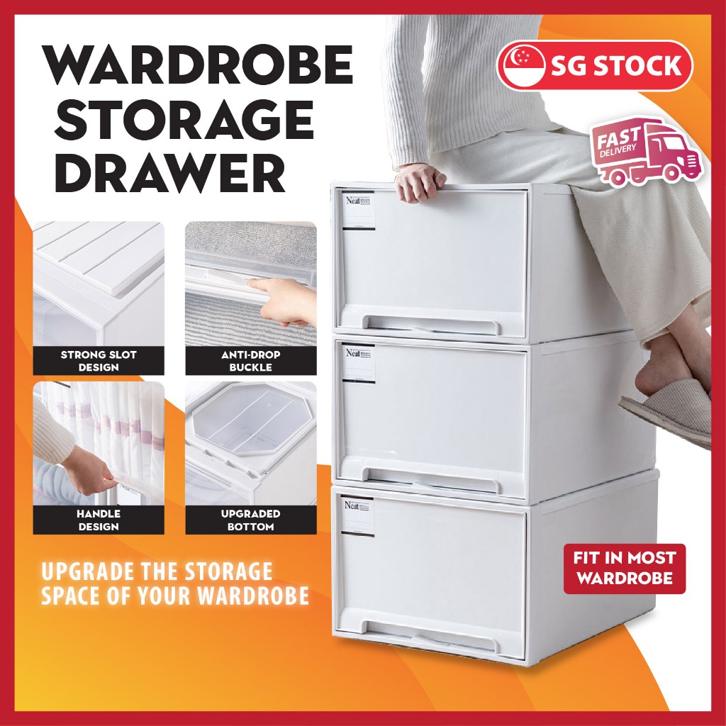 [SG STOCK] Japanese Style Wardrobe Stackable Storage Drawer Box - Space ...