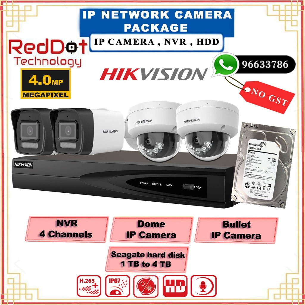 HIKVISION Smart Hybrid Light Camera Package 4MP IP CAMERA,NVR,HDD ...