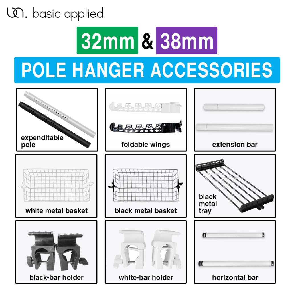 32mm & 38mm Diameter Pole Hanger Accessories | Clothes Drying Hanger ...