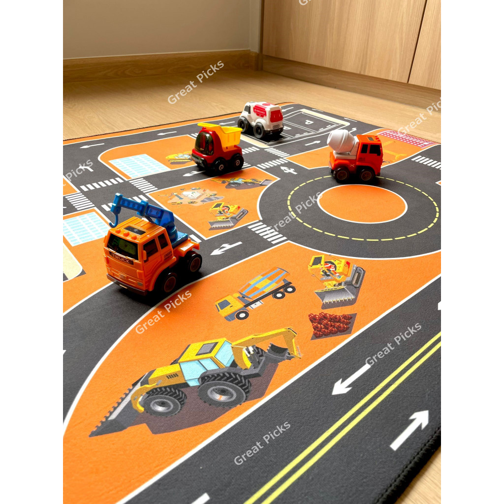 Traffic Road map carpet playmat floormat (120x80cm) ideal for kids' car ...