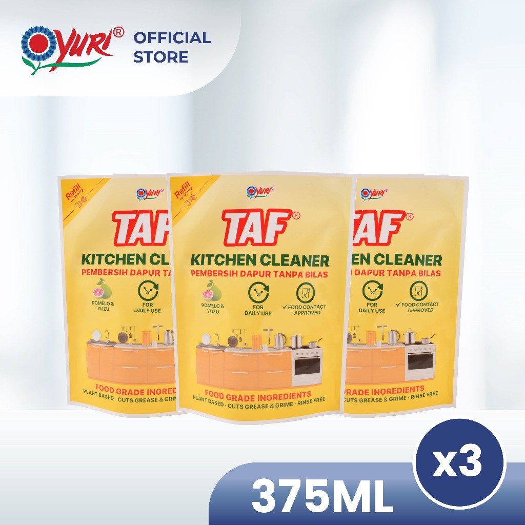 [Bundle of 3] Yuri TAF Antibacterial Kitchen Cleaner Refill Pack 375ml ...