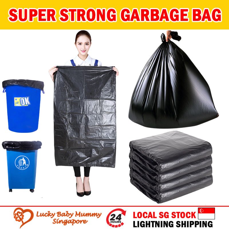 BLACK and Food Waste Large Plastic Dustbin Liners / Garbage Bags / Bin ...